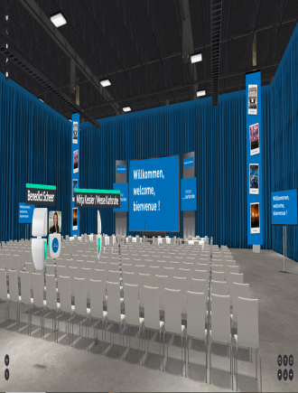 Virtuelle Events im digitalen 3D-Zwilling der Gartenhalle | Messe Karlsruhe